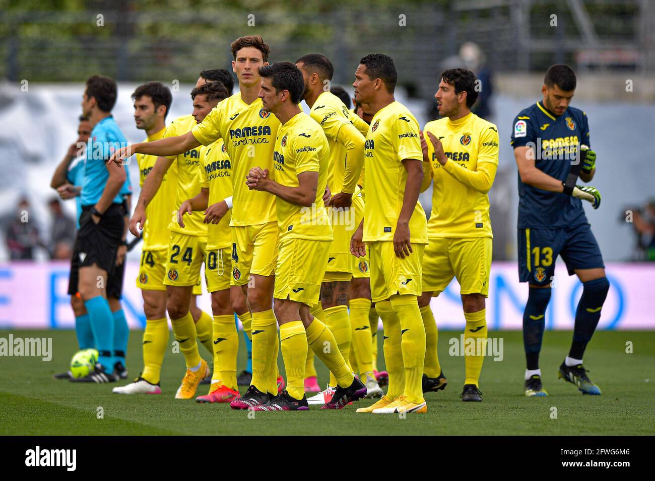 MADRID, SPAIN - MAY 22: players of Villareal before the match during ...