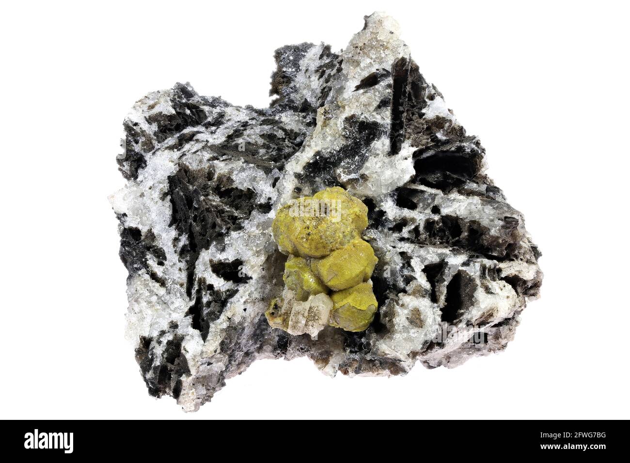 campylite from Dry Gill Mine, Cumbria, England isolated on white ...