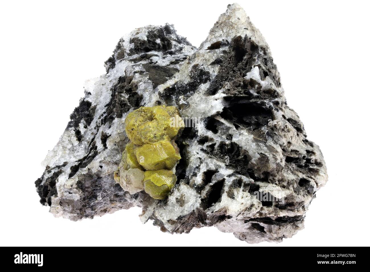 campylite from Dry Gill Mine, Cumbria, England isolated on white ...