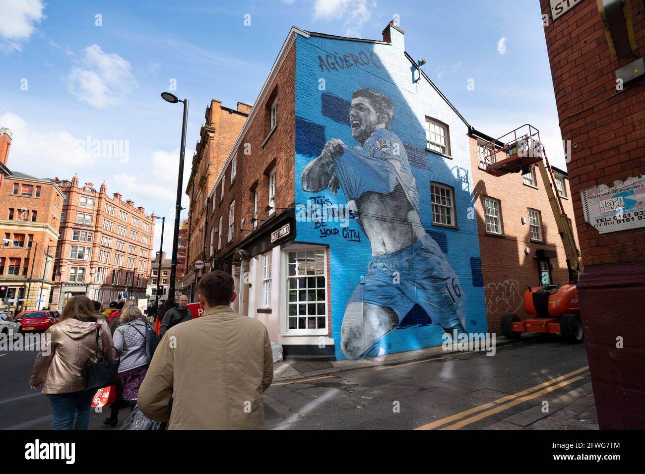 Manchester, UK, 22rd May 2021. A new mural of Manchester City ...