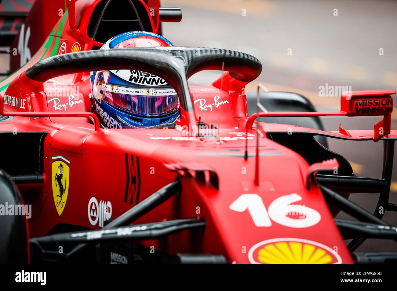 16 LECLERC Charles (mco), Scuderia Ferrari SF21, action during the 2021 Formula One World ...