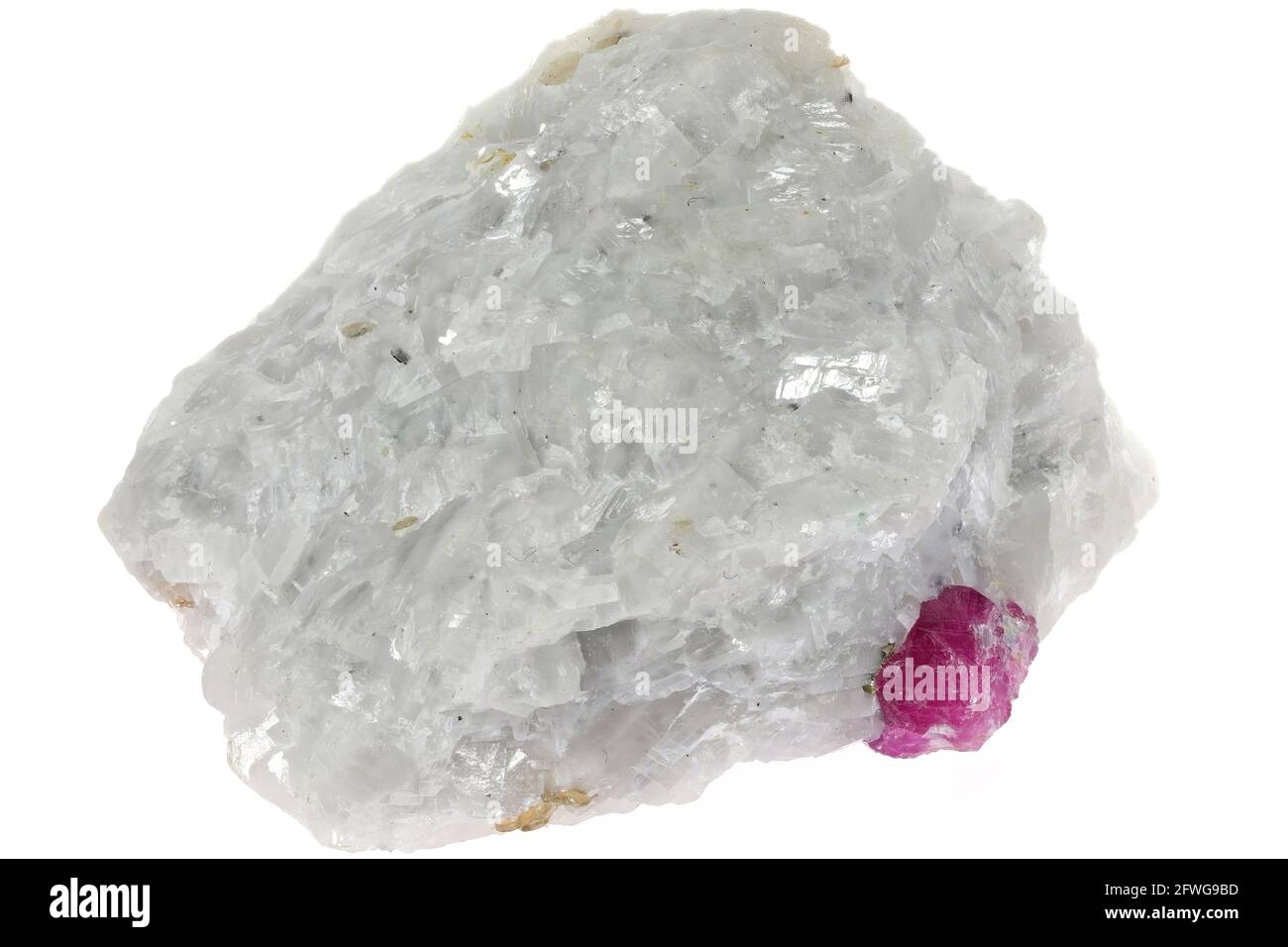 ruby in matrix from Jagdali, Afghanistan isolated on white background ...