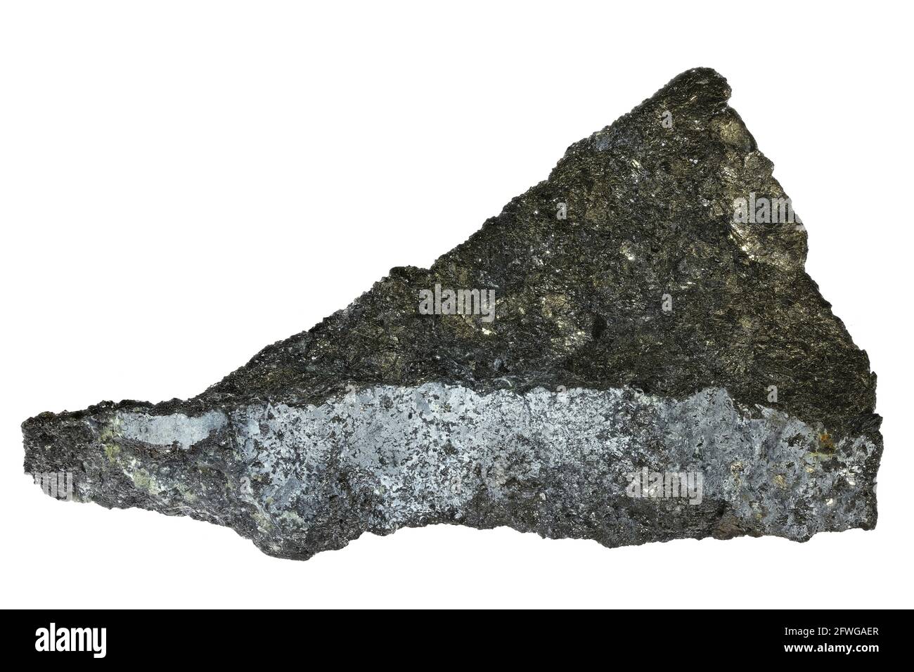 valleriite from Little Chief Mine, Yukon, Canada isolated on white ...