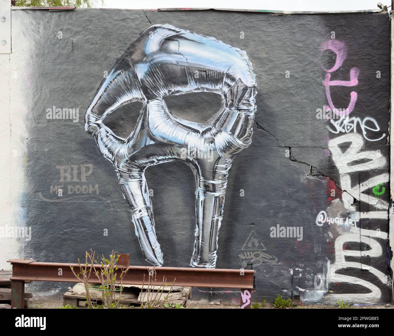 A piece of street art by RIP MF DOOM in Street Art Museum in Stockholm ...