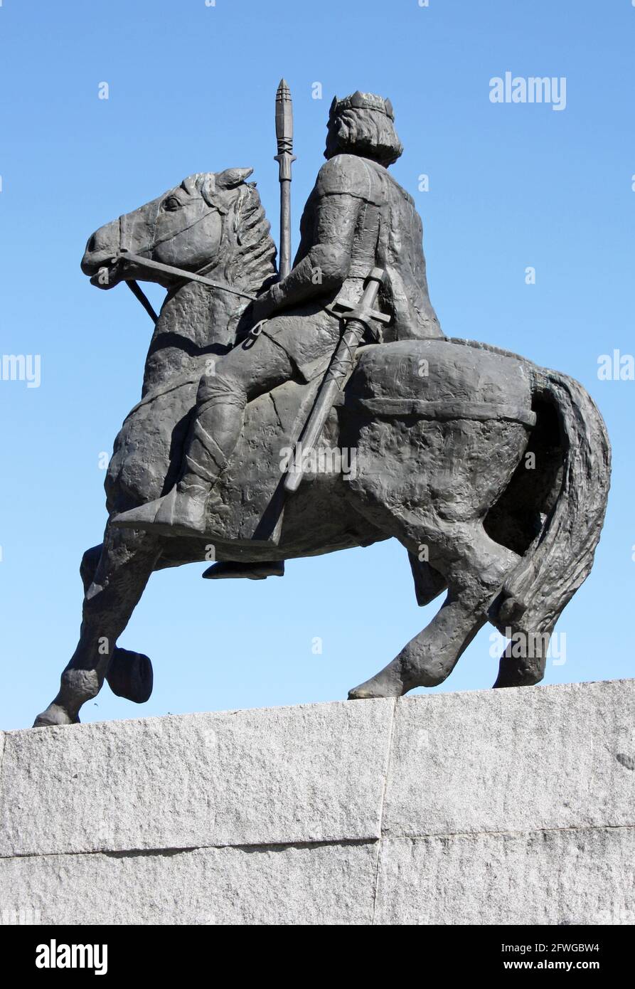 Bronze equestrian statue of Boleslaw Chrobry (967-1025), Duke of Poland ...