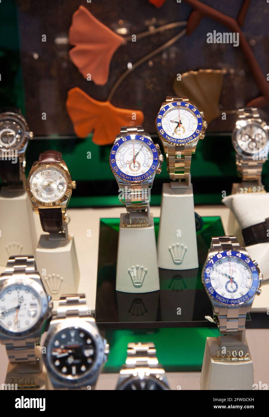 Rolex store in Monaco, at the French riviera. Rolex Yacht Master II in ...