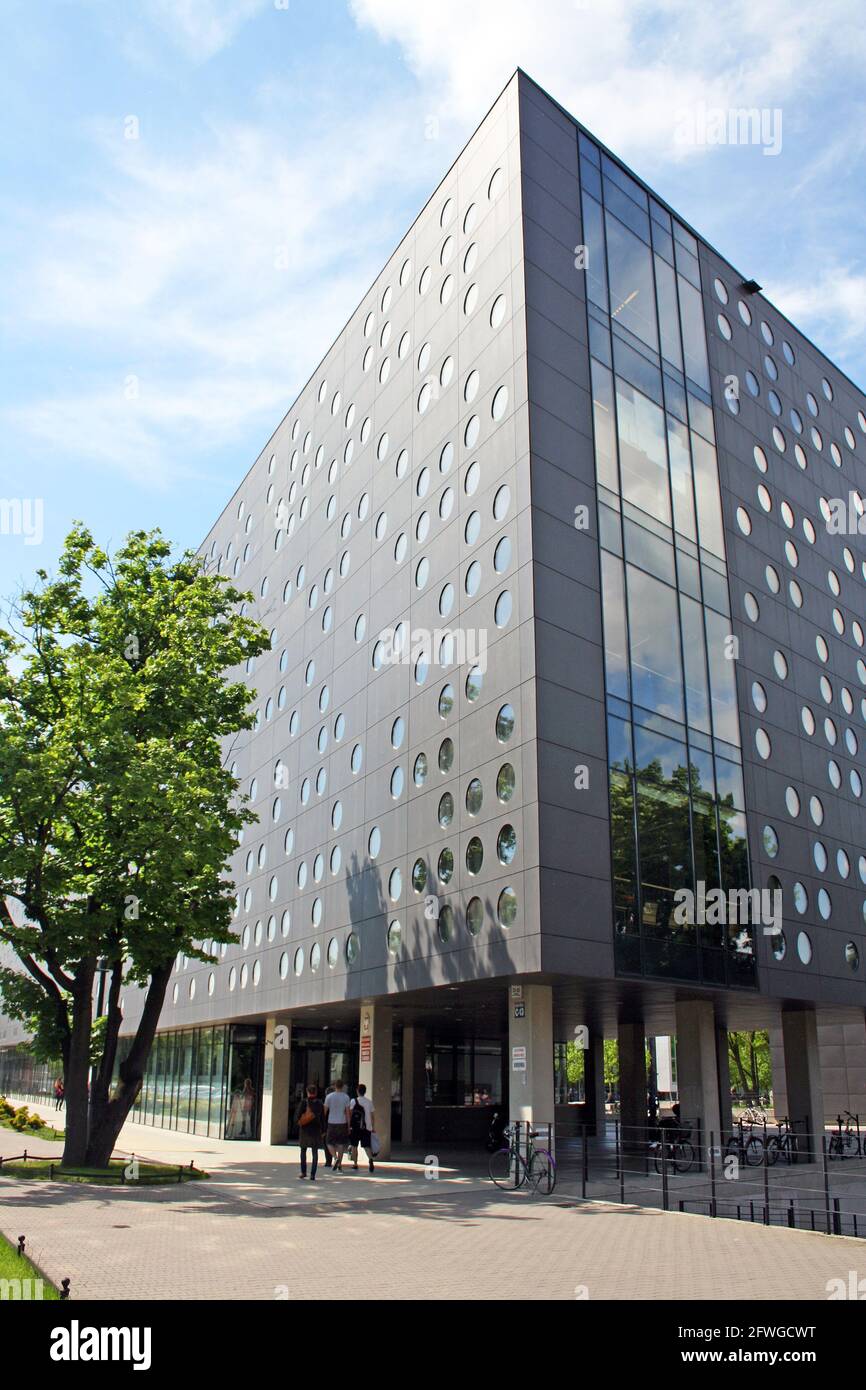 Building C13, of the Wroclaw University of Science and Technology, Wroclaw, Poland, modern ...