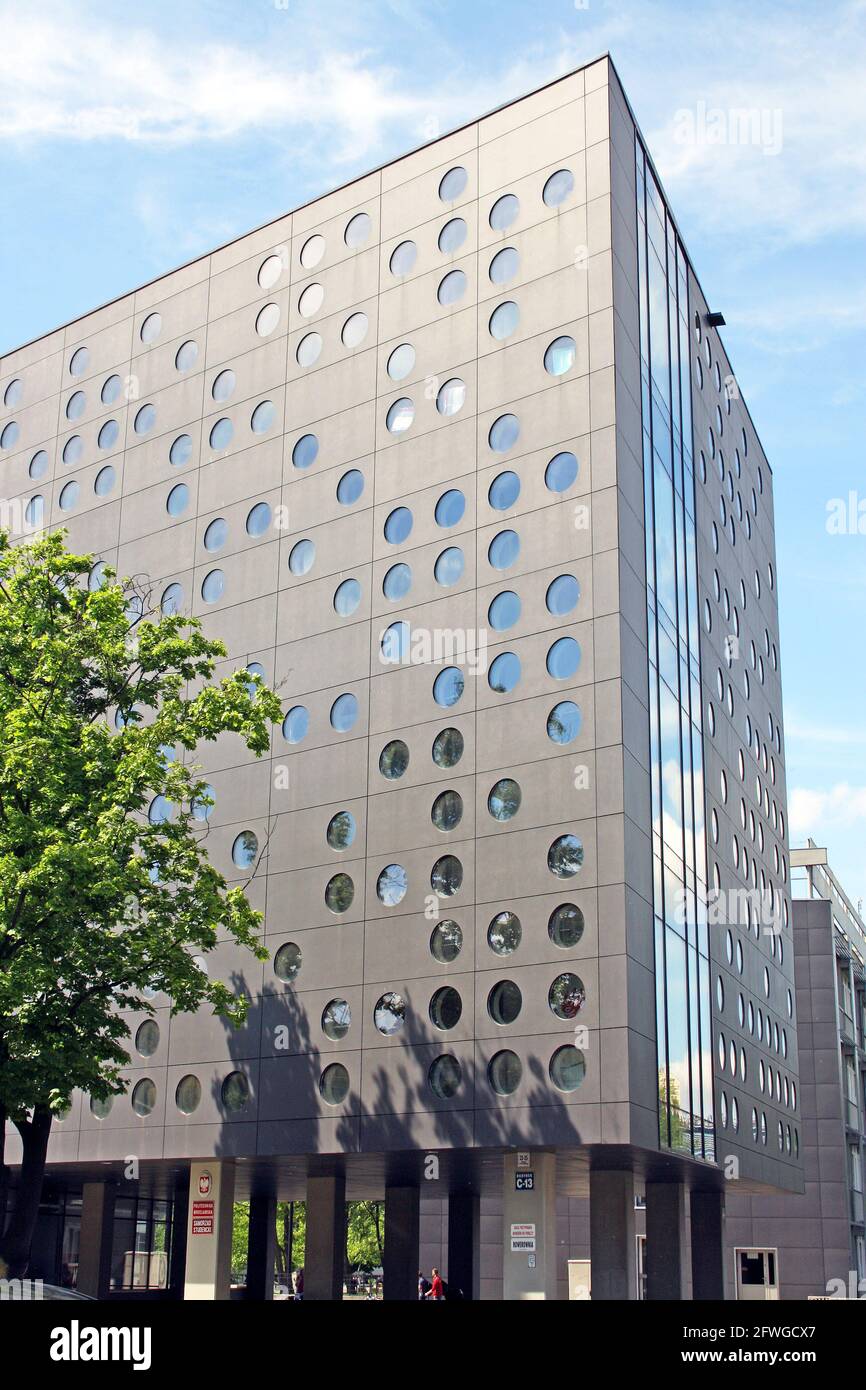 Building C13, of the Wroclaw University of Science and Technology, Wroclaw, Poland, modern ...