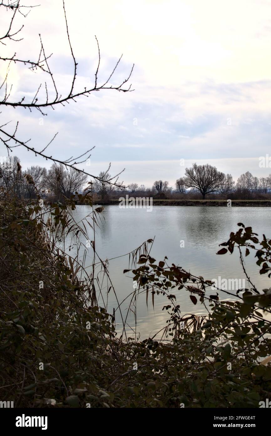 River in the italian countryside in winter Stock Photo - Alamy