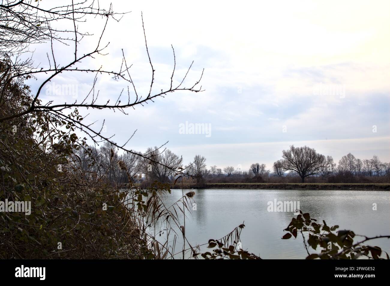 River in the italian countryside in winter Stock Photo - Alamy