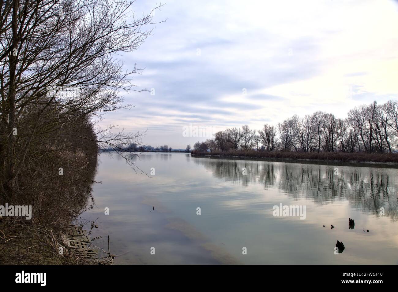 River in the italian countryside in winter Stock Photo - Alamy