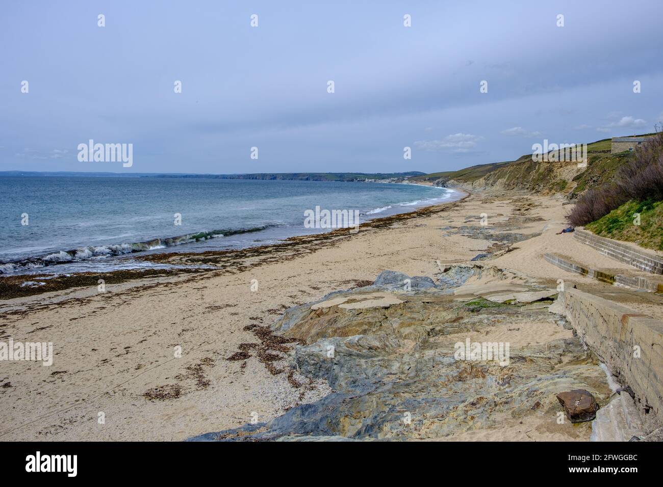 Gunwalloe Beach, South West Coast Path, Lizard Point, Cornwall, England ...