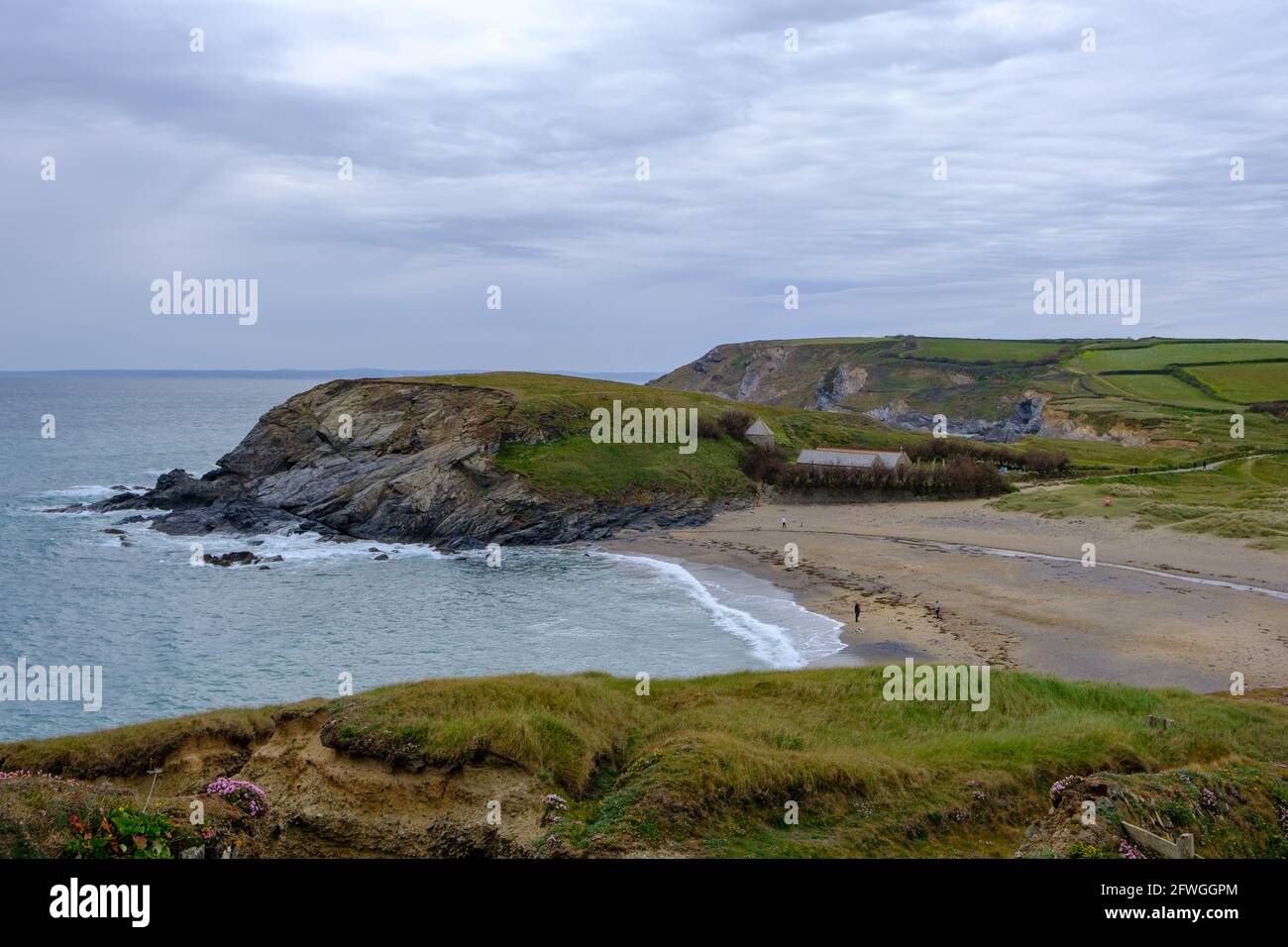 Church Cove South West Coast Path Lizard Point Cornwall England Stock ...
