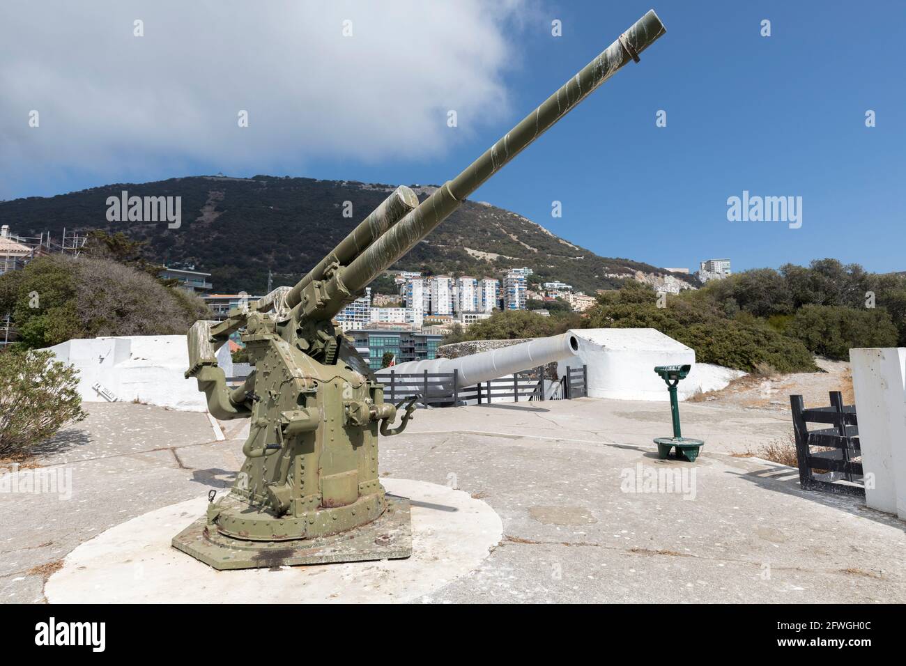 Second World War anti aircraft gun at the Napier of Magdala Battery ...