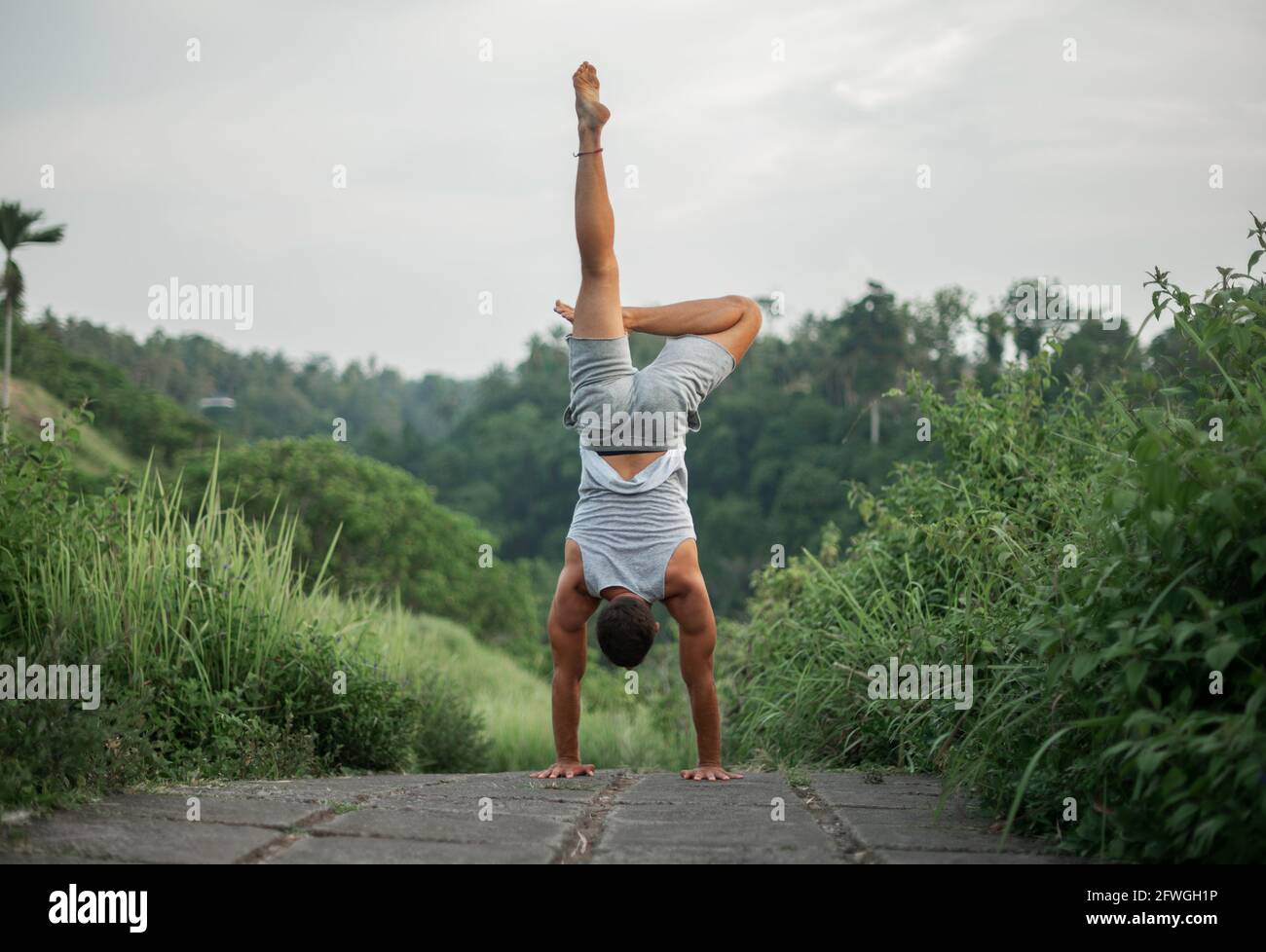 Man practice Yoga practice and meditation outdoor Stock Photo - Alamy