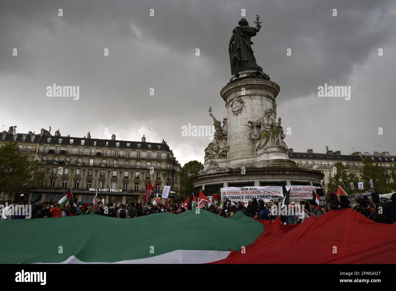 Pro Palestine protest at the place de la Republique in Paris, France ...
