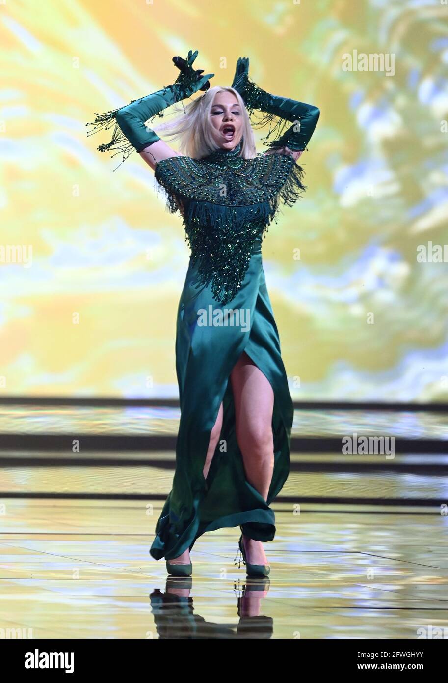 Rotterdam, Netherlands. 20th May, 2021. Singer Samanta Tina (Latvia ...