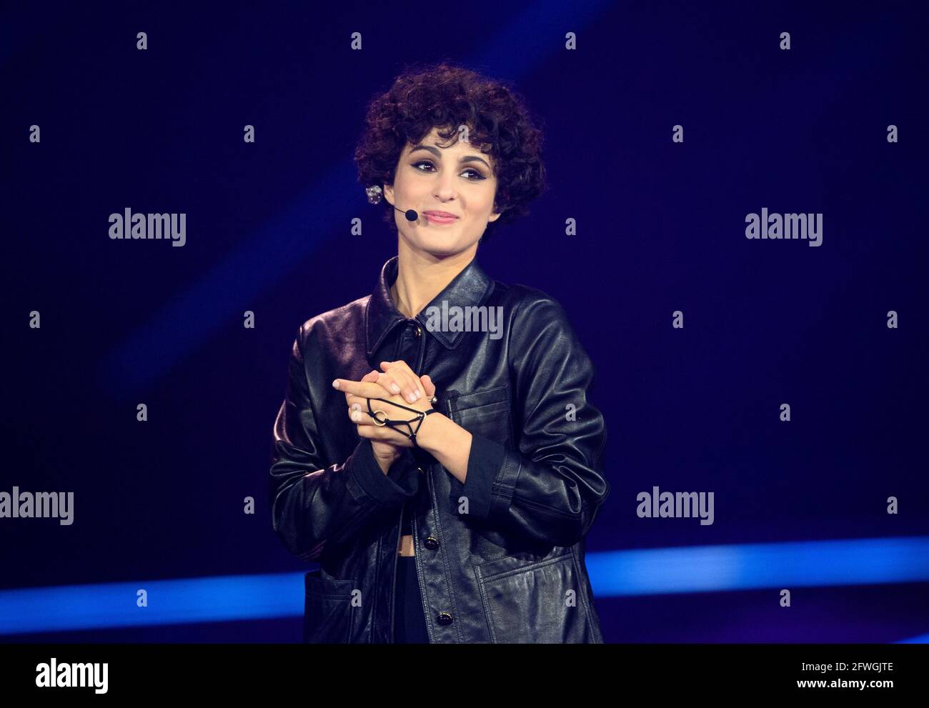 Rotterdam, Netherlands. 19th May, 2021. Barbara Pravi (France) performs ...