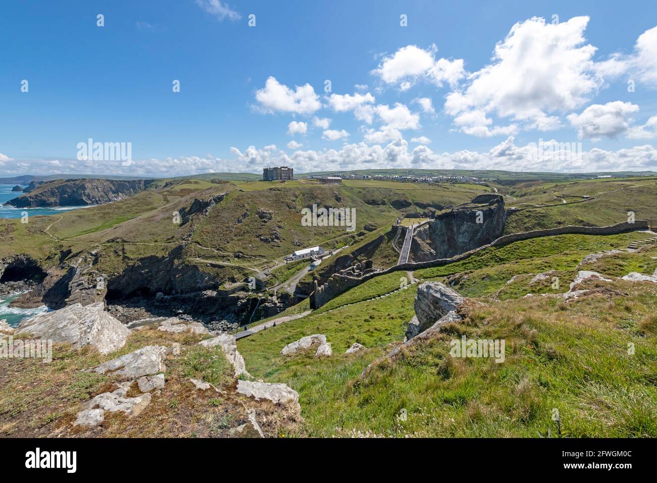 View over the ruined Tintagel Castle, Cornwall, England Stock Photo - Alamy