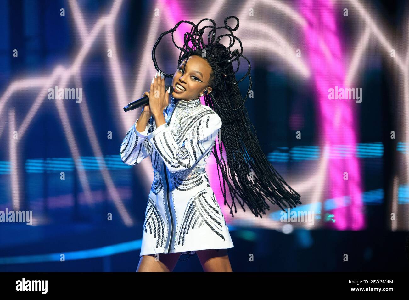 Rotterdam, Netherlands. 18th May, 2021. Singer Eden Alene (Israel ...