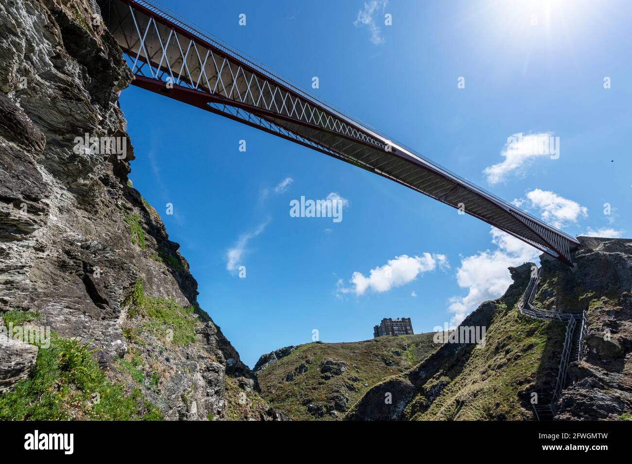 The new Bridge at Tintagel Castle,Cornwall, England Stock Photo - Alamy