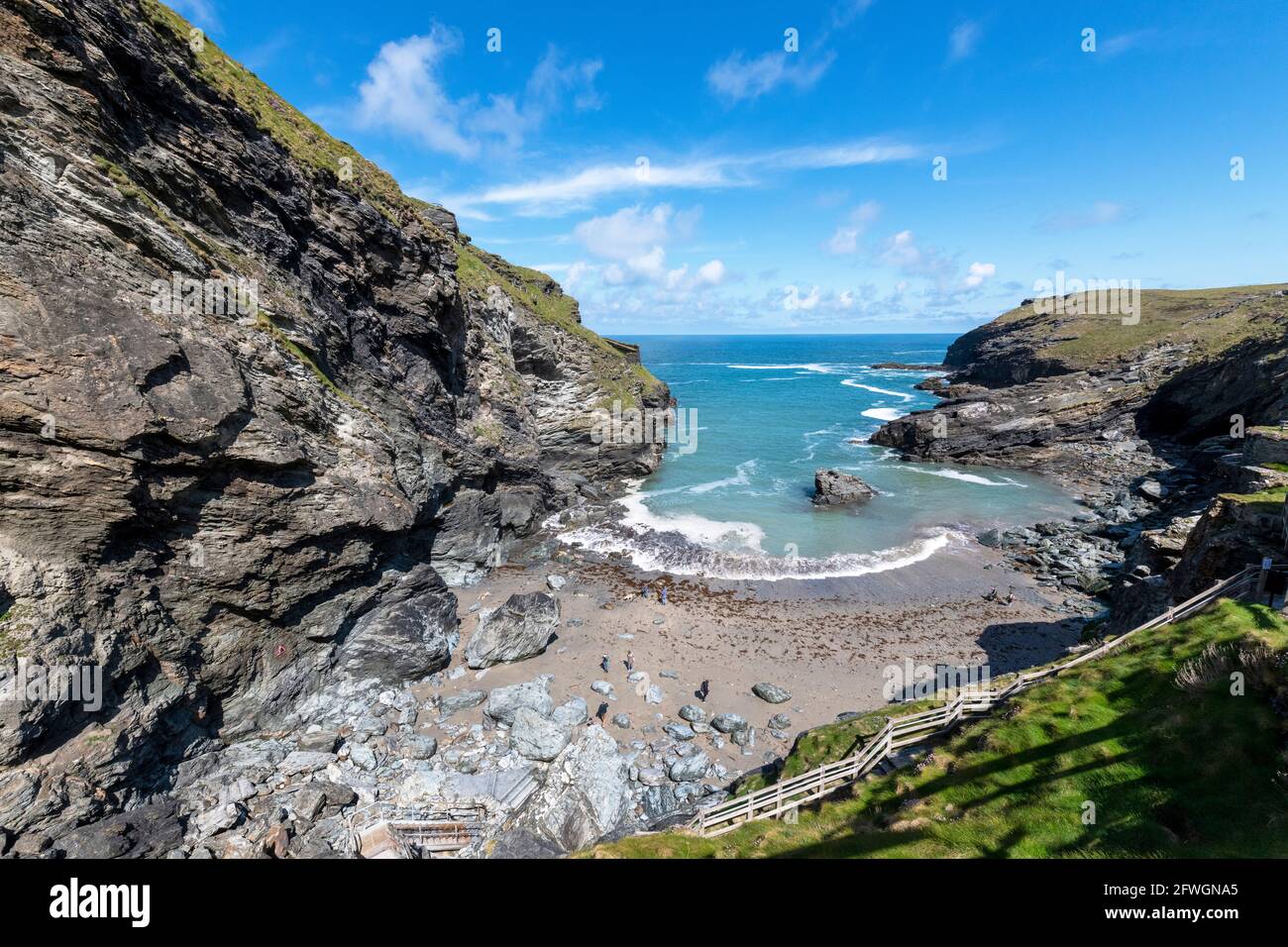 The beach below Tintagel Castle, Tintagel, Cornwall England Stock Photo - Alamy