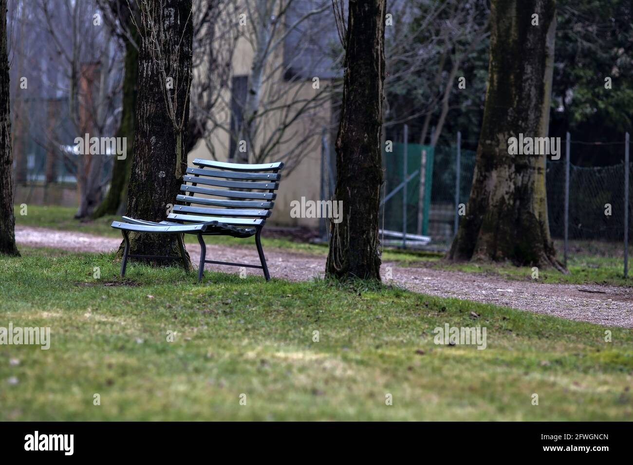 Bench seat by path pathway hi-res stock photography and images - Alamy