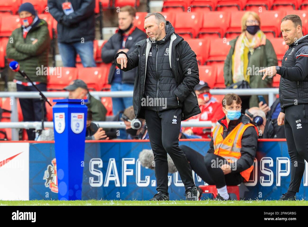 Sunderland, UK. 22nd May, 2021. Michael Appleton, Manager of Lincoln ...