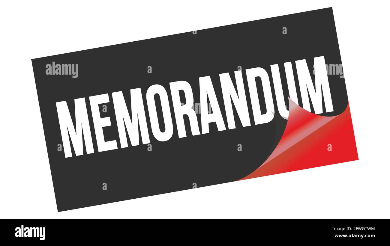 MEMORANDUM text written on black red sticker stamp Stock Photo - Alamy