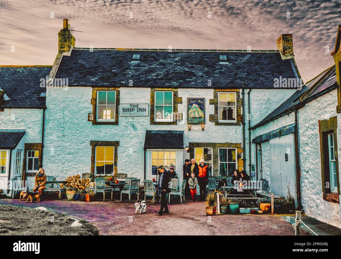 The Ship Inn in the coastal village of Low Newton, Northumberland ...
