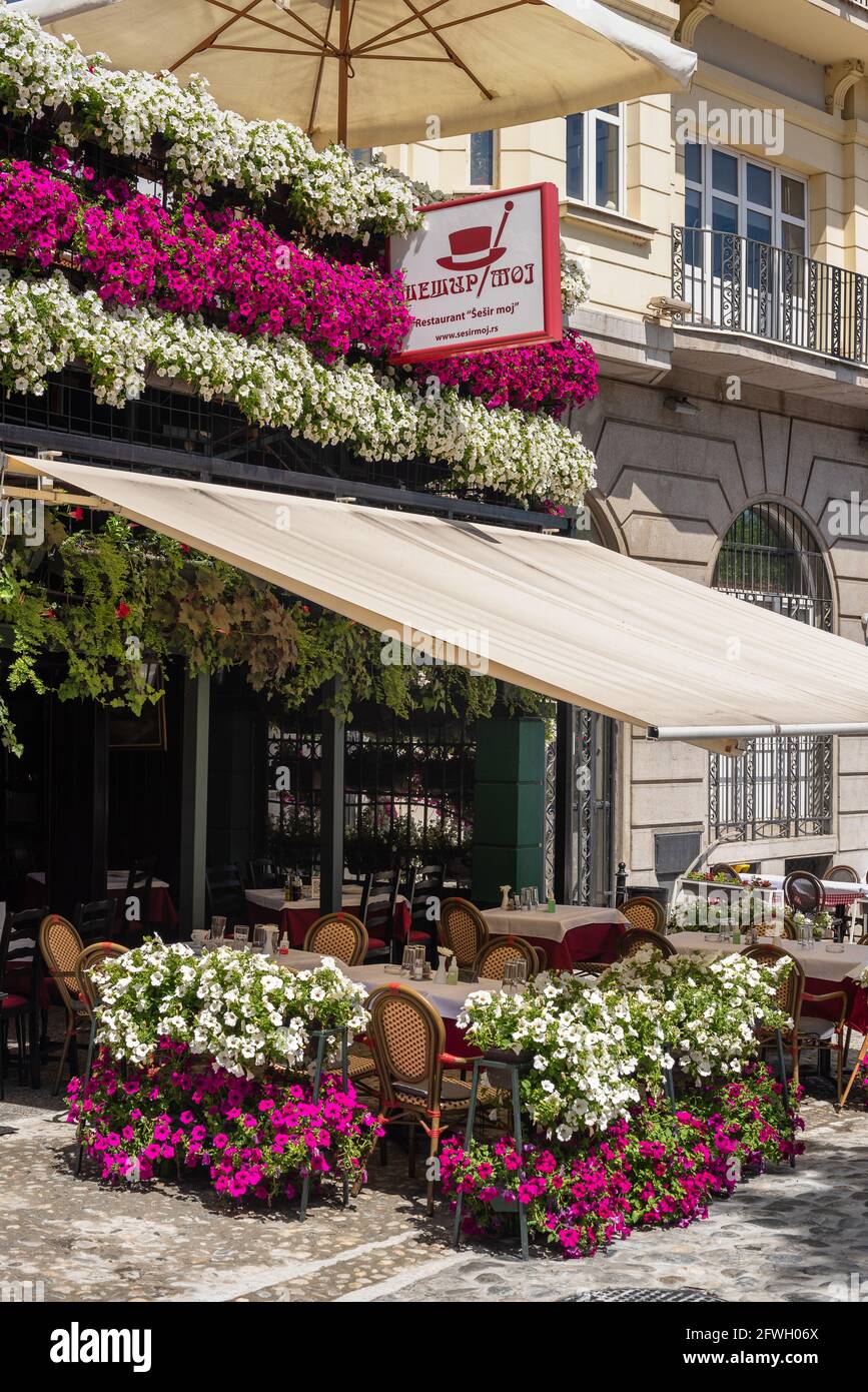 Sesir moj famous restaurant in Skadarlija street, old bohemian street ...