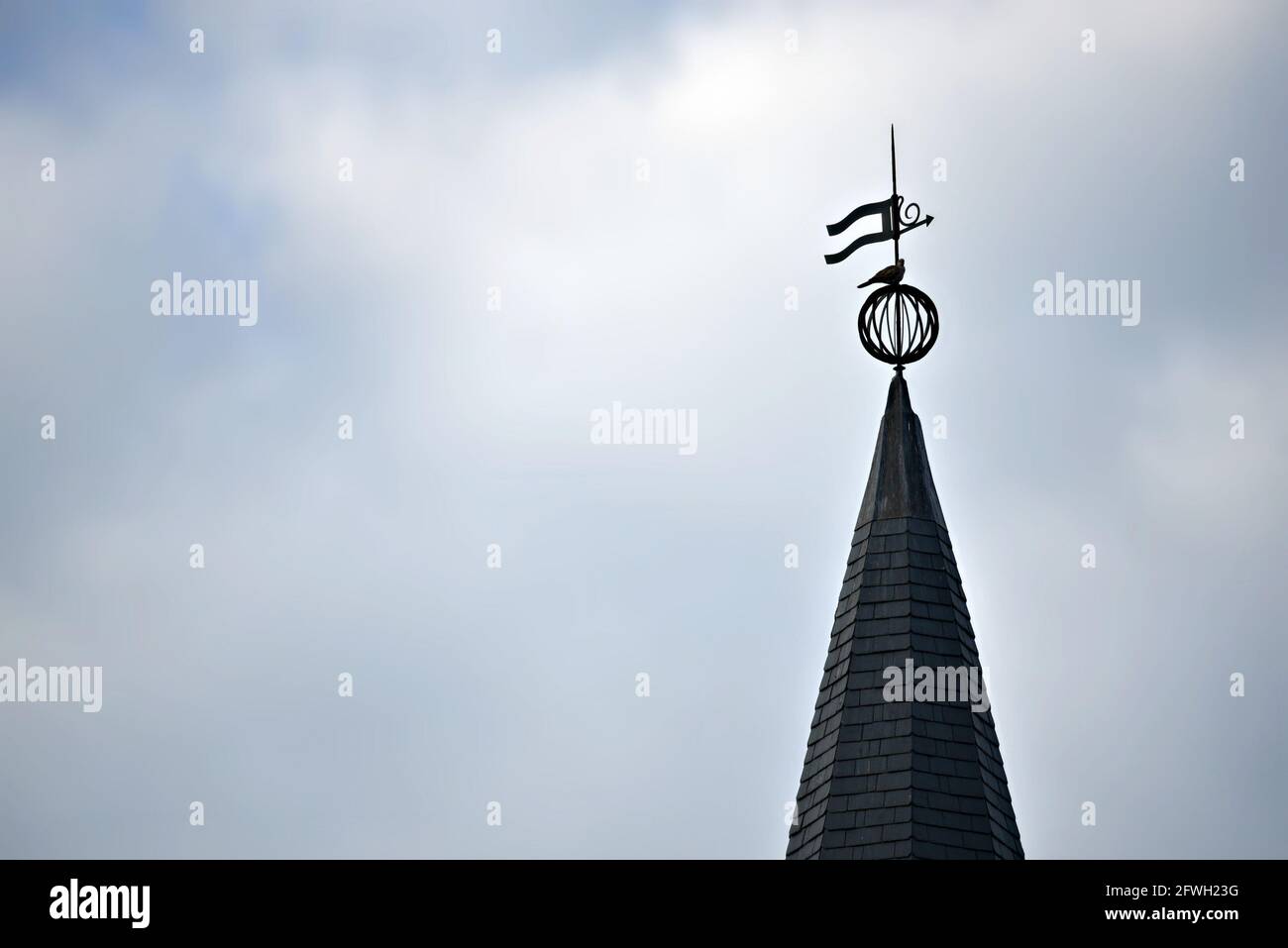 Old Gothic style rooftop architectural details in the historic center ...