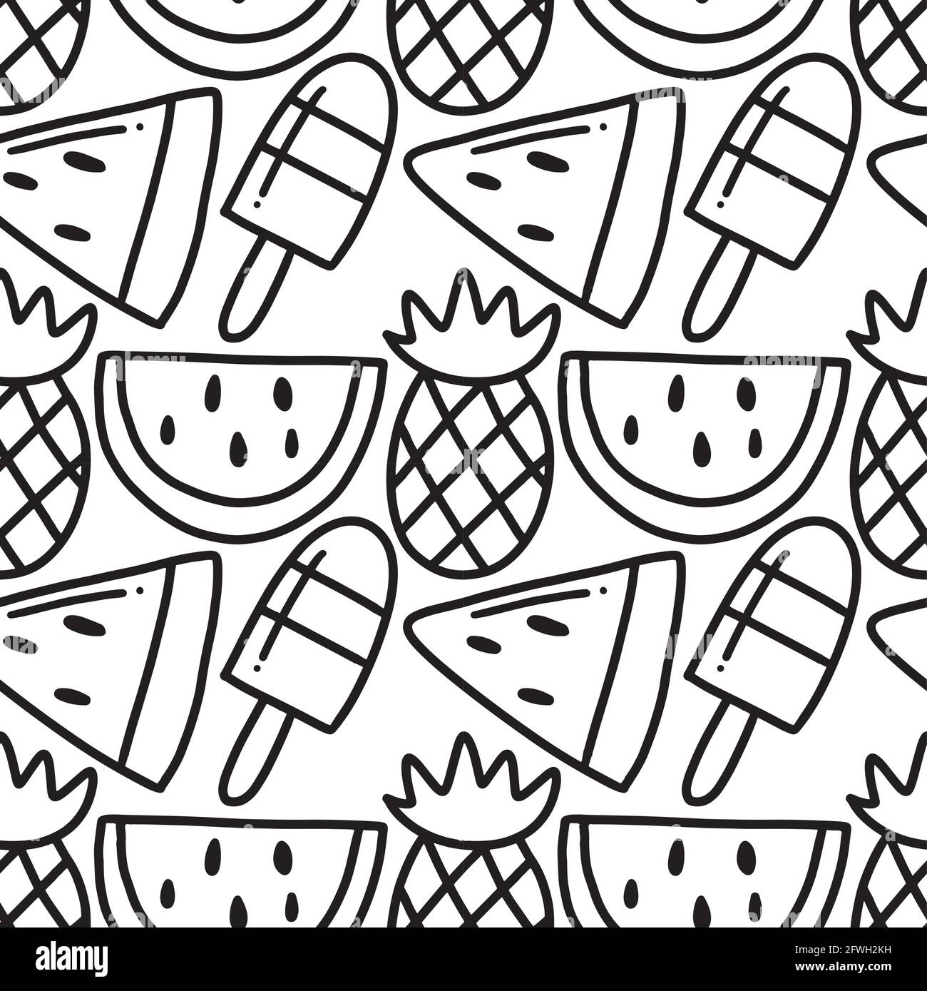 scribble pattern of hand drawn fruit holiday Stock Vector Image & Art ...