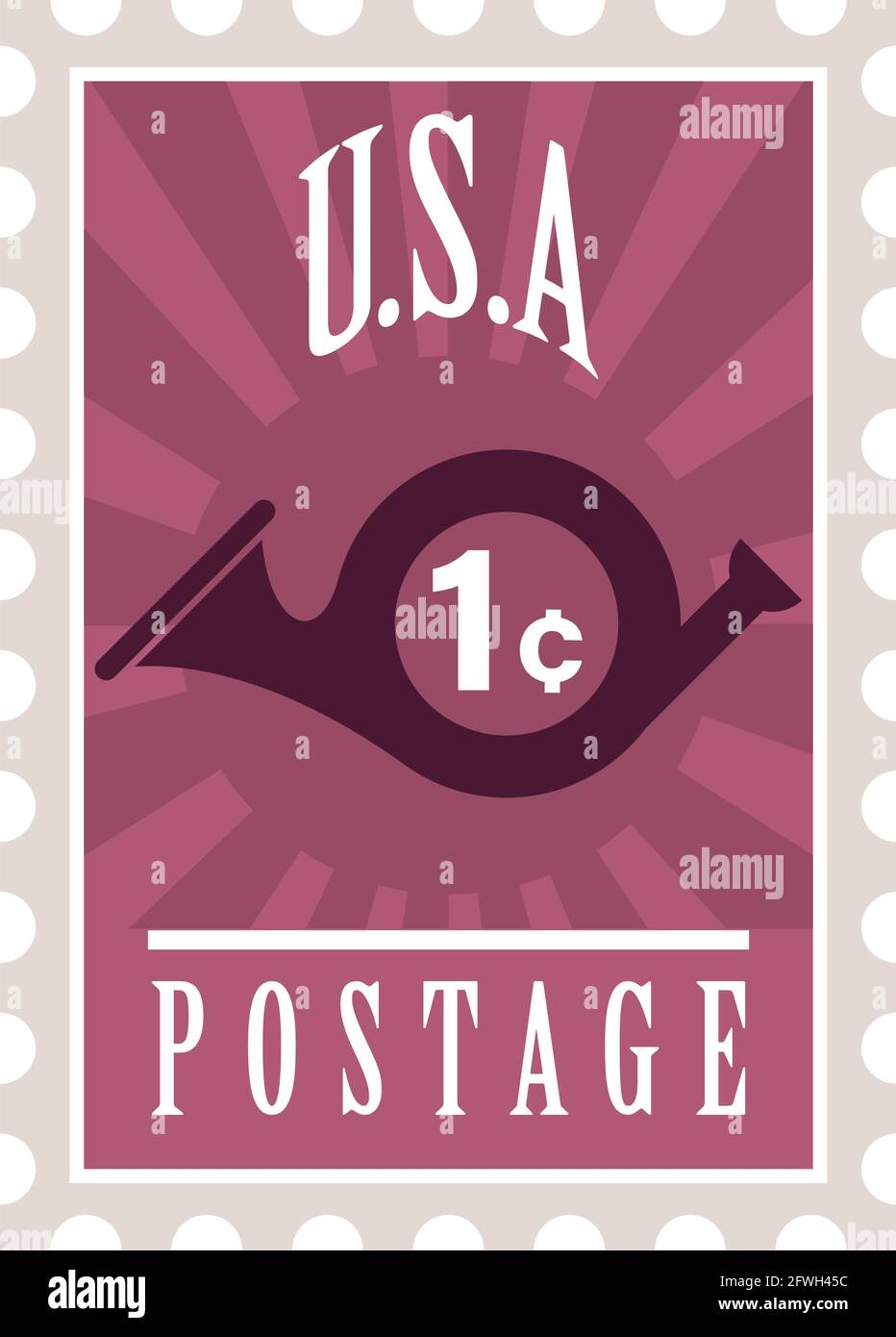 trumpet postage stamp Stock Vector Image & Art - Alamy