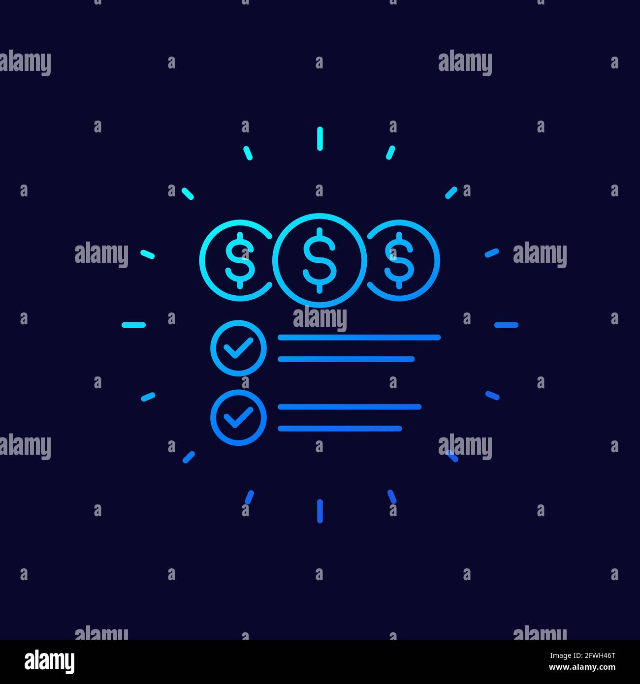 payments and checklist line vector icon Stock Vector Image & Art - Alamy