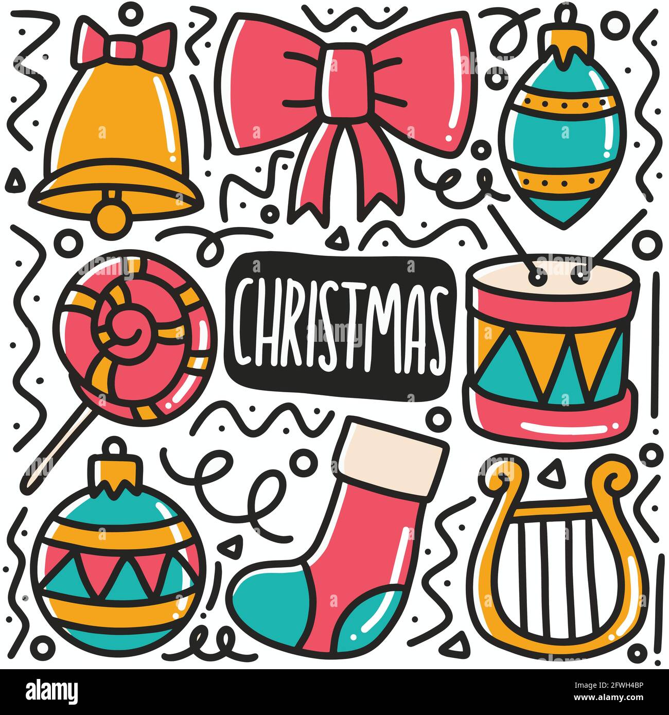 Christmas candy object hand Stock Vector Images - Alamy