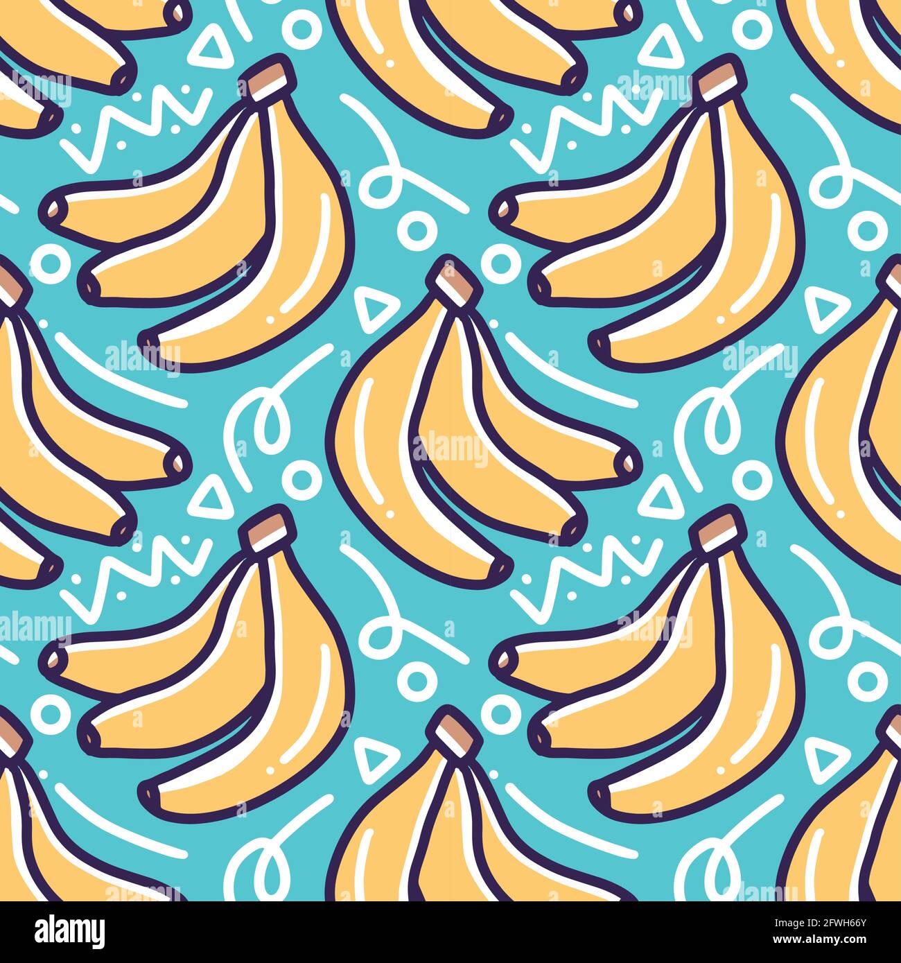 pattern of banana hand drawing Stock Vector Image & Art - Alamy