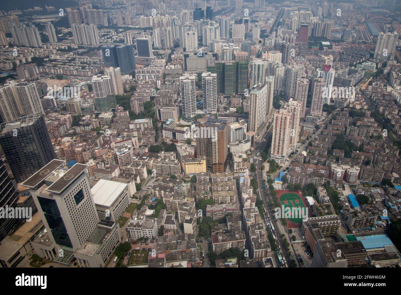 Elevated view of downtown Shenzhen cityscape Stock Photo - Alamy