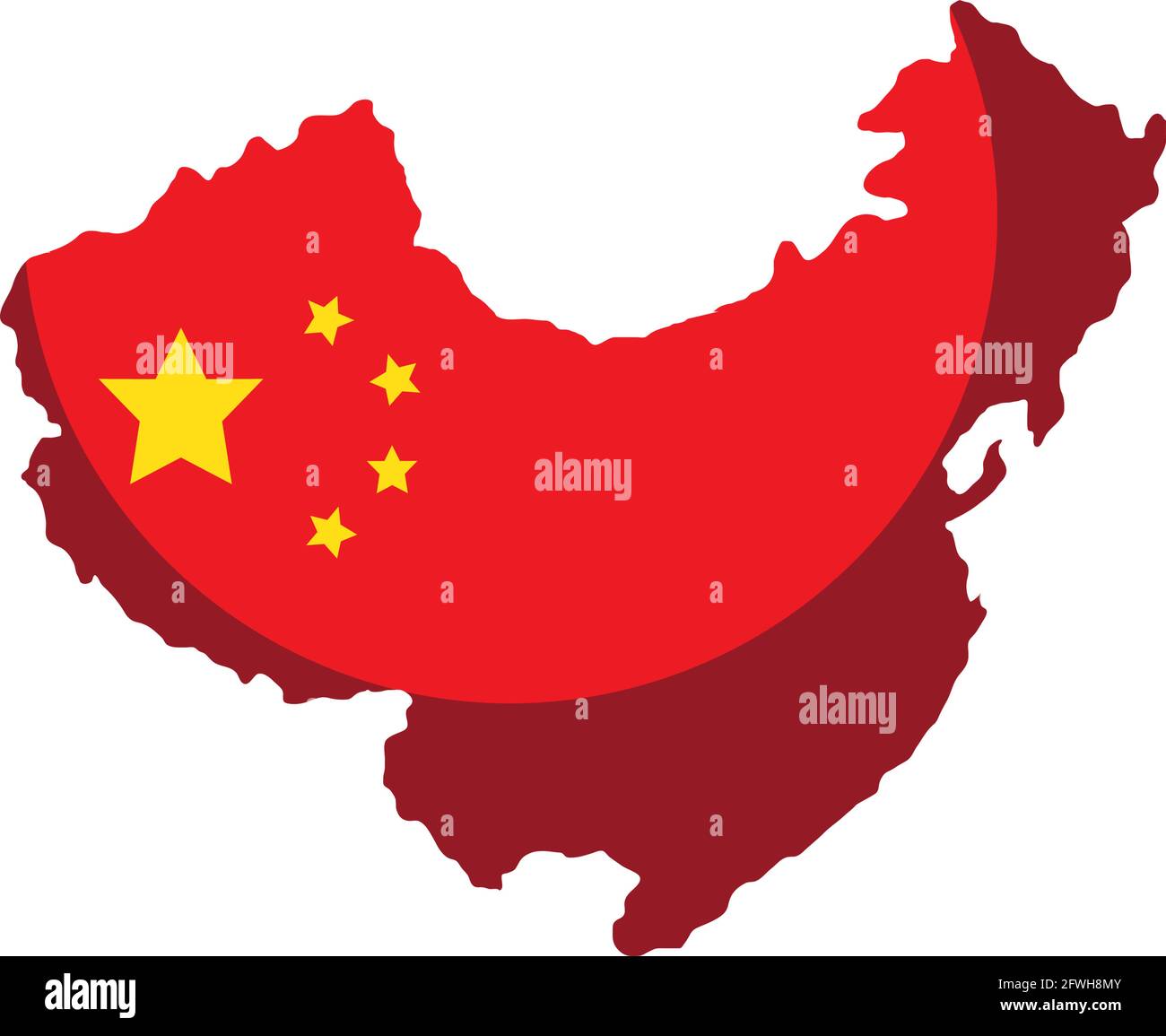 chinese flag and map Stock Vector Image & Art - Alamy