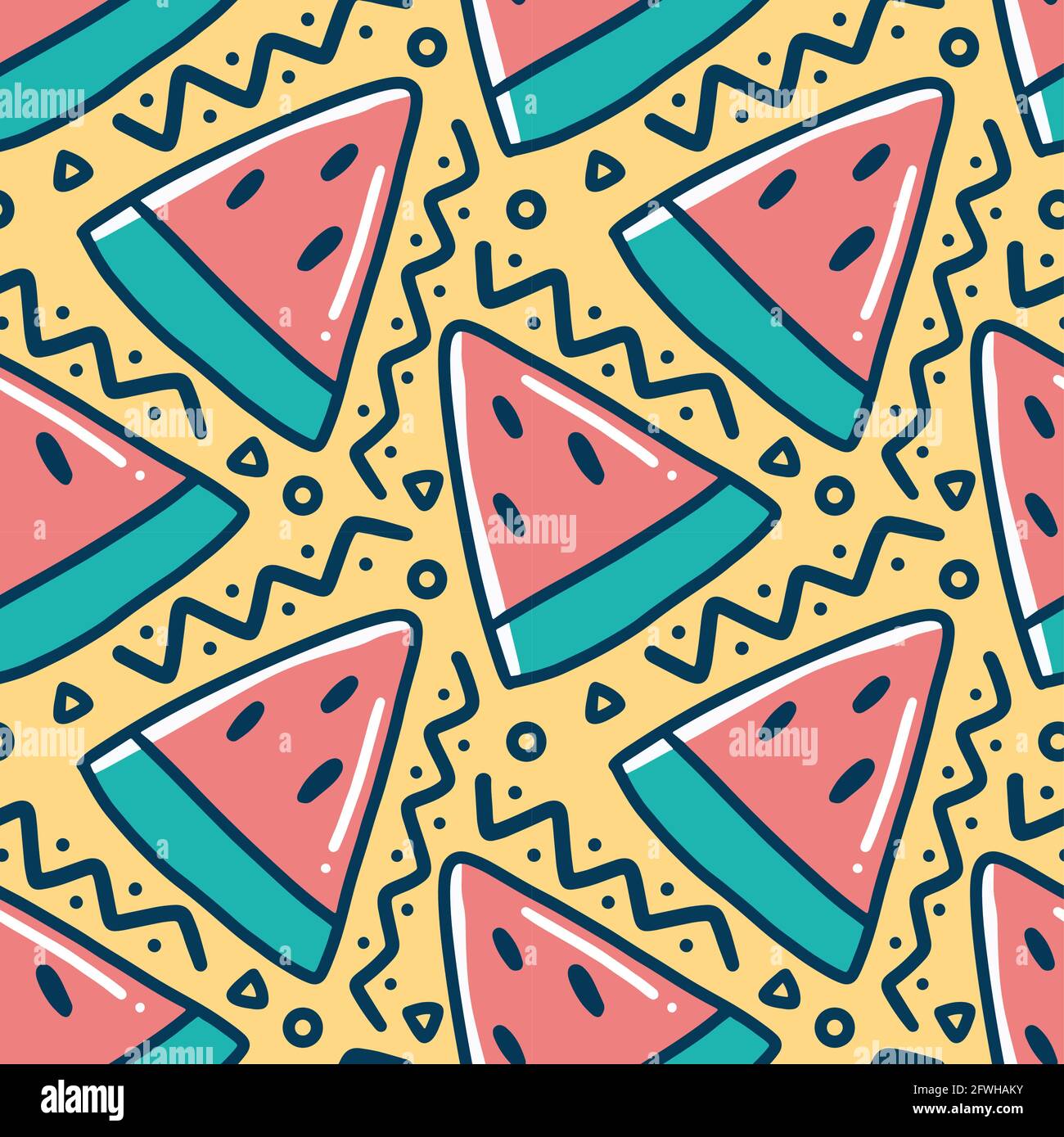scribble pattern of watermelon fruit hand drawing Stock Vector Image ...