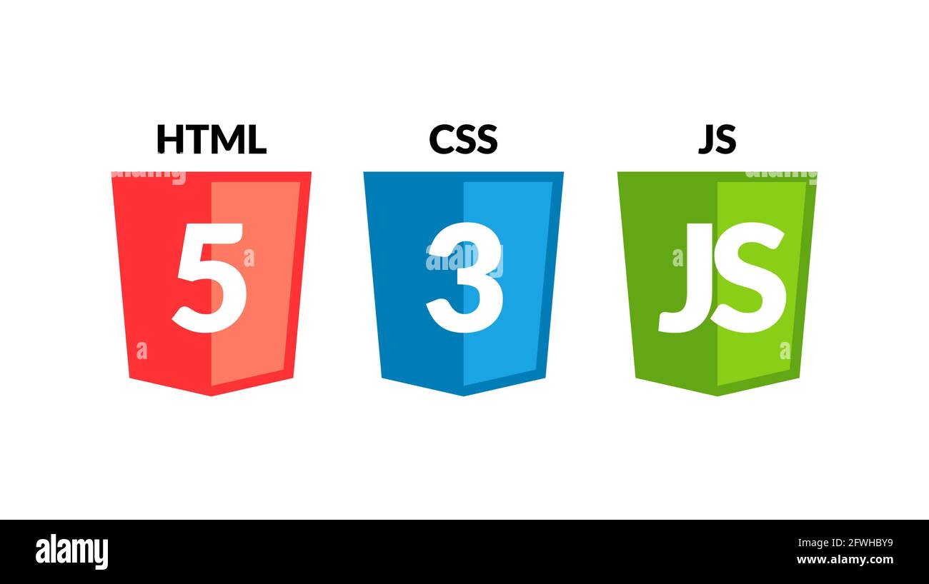 Html5 Css3 Js Icon Set Web Development Logo Icon Set Of Html Css And Javascript Programming