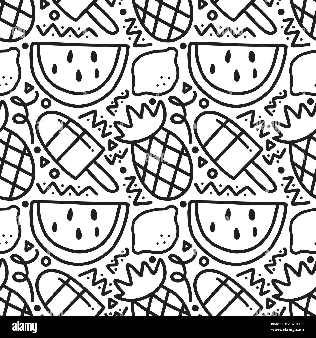 scribble pattern of hand drawn fruit holiday Stock Vector Image & Art ...