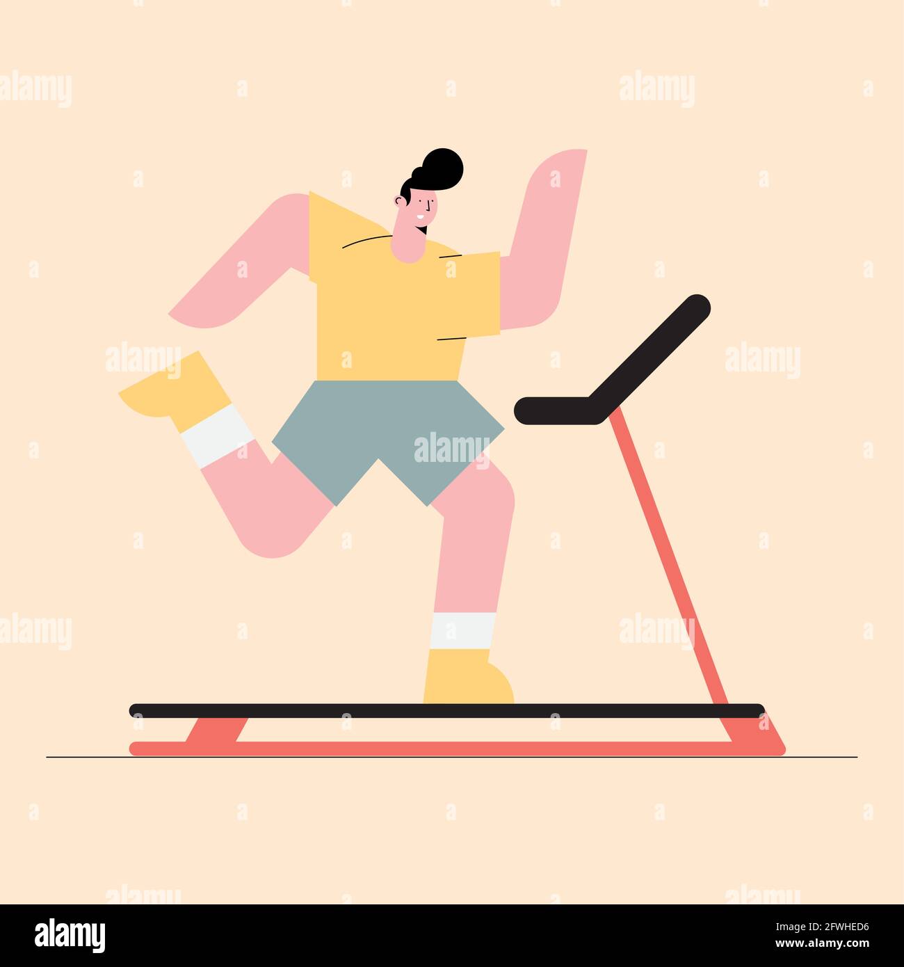 man running in band activity everyday character Stock Vector Image ...