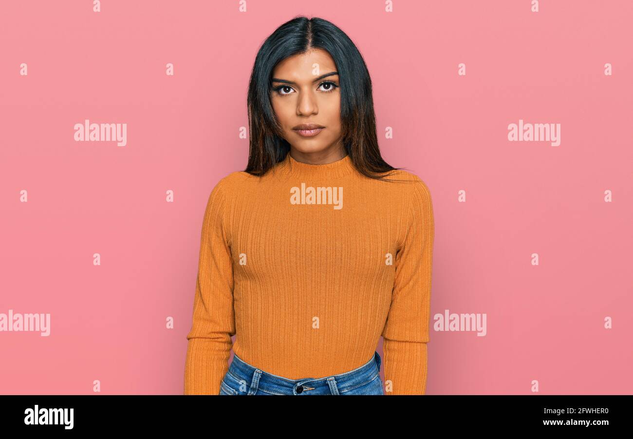 Young latin transsexual transgender woman wearing casual clothes ...