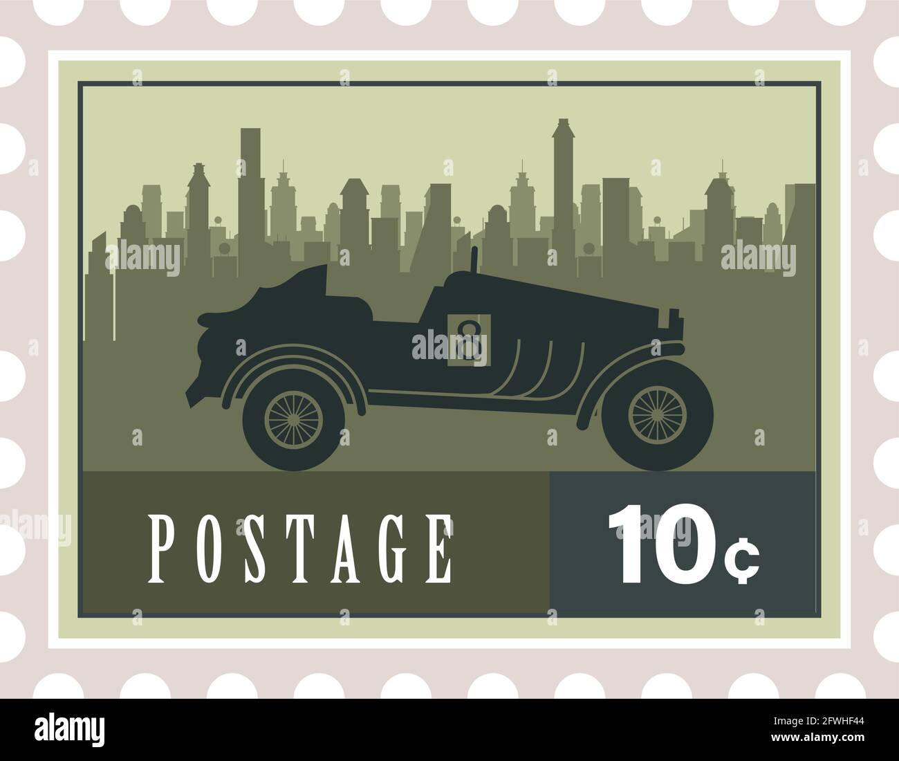 car postage stamp Stock Vector Image & Art - Alamy