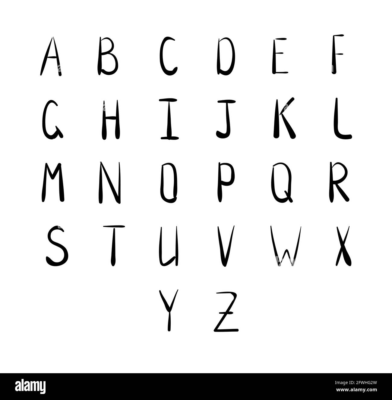 Hand-drawn vector alphabet script Stock Vector Image & Art - Alamy