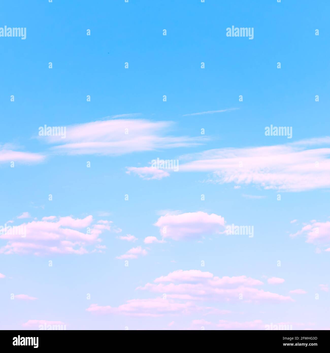 Blue sky and clouds only. Background with space for your own text Stock ...