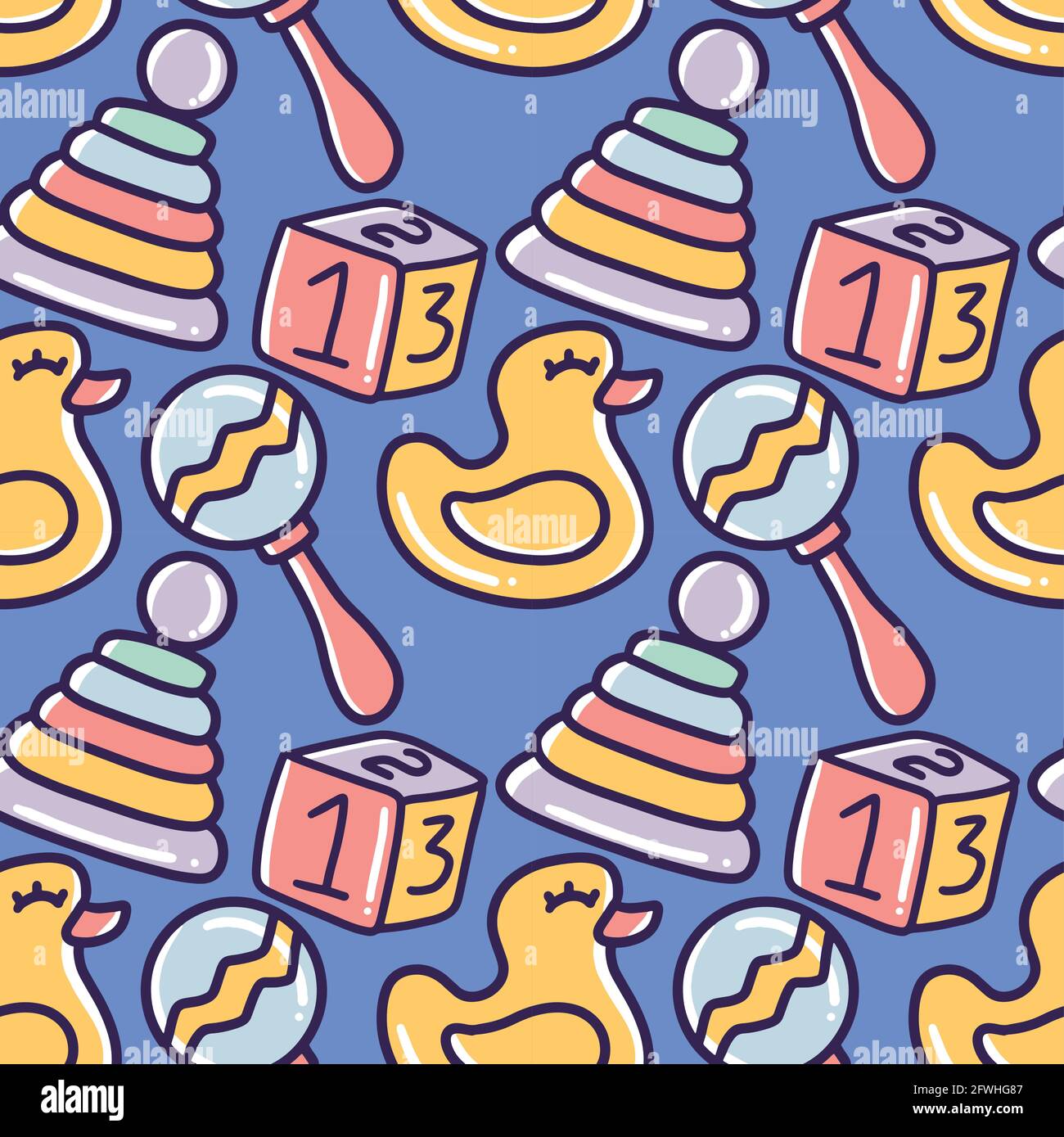 doodle set of baby toys stuff hand drawing Stock Vector Image & Art - Alamy