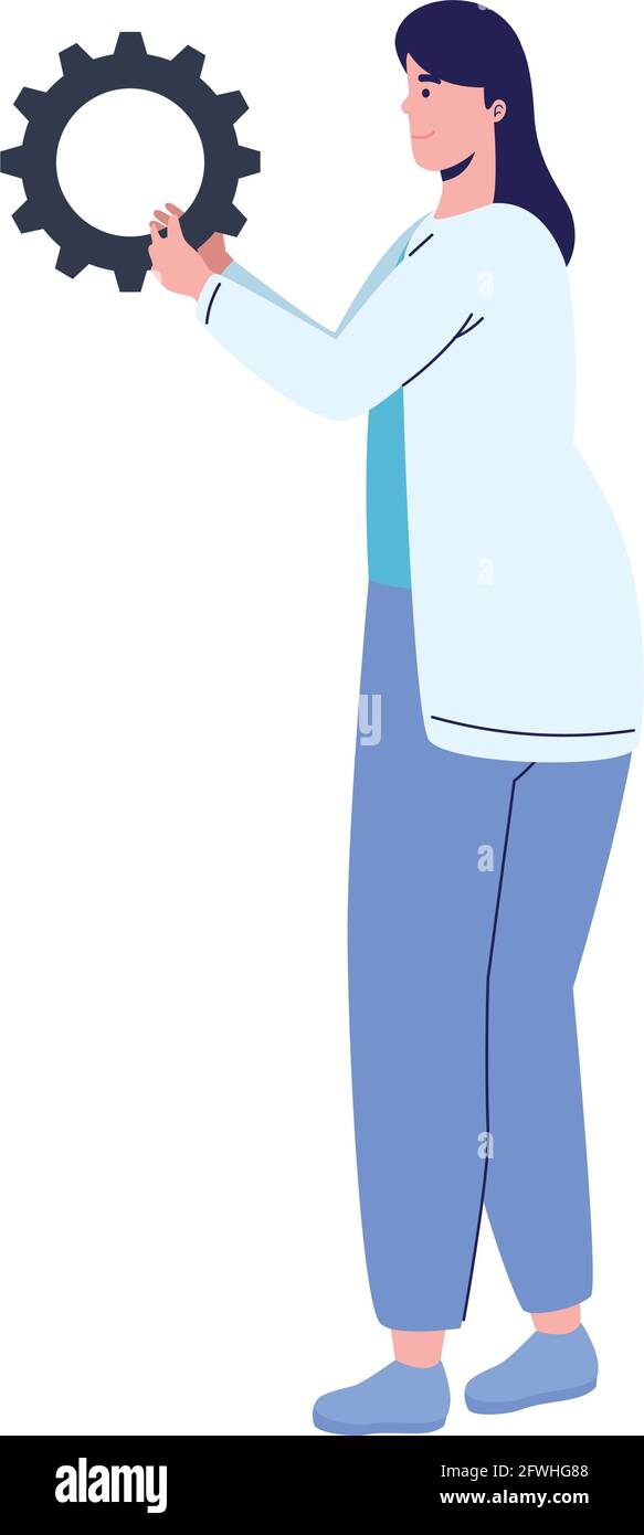 woman with gear Stock Vector Image & Art - Alamy