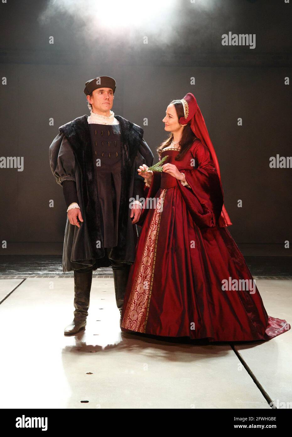 Ben Miles (Thomas Cromwell), Lydia Leonard (Anne Boleyn) in WOLF HALL ...